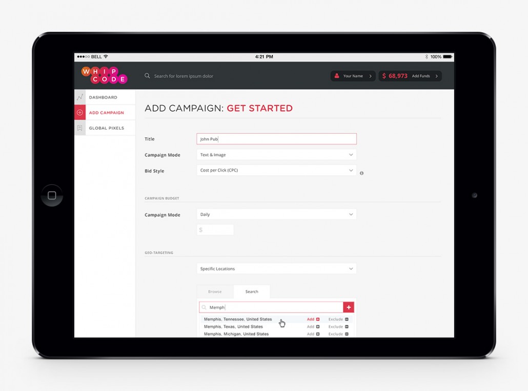 Whipcode Dashboard – Ninthlink